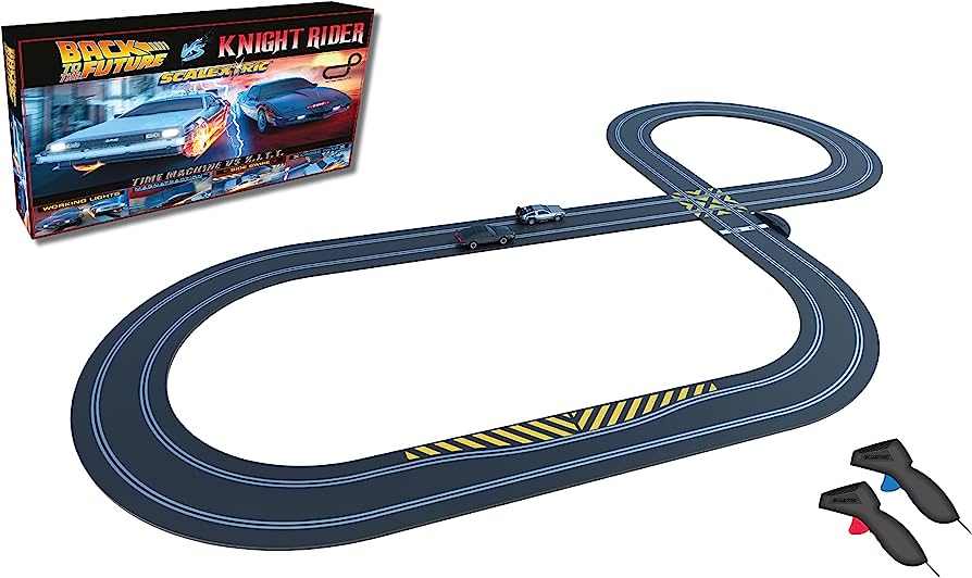 Scalextric C1431T Back to the Future's Delorean vs Knight Rider's Kitt ...